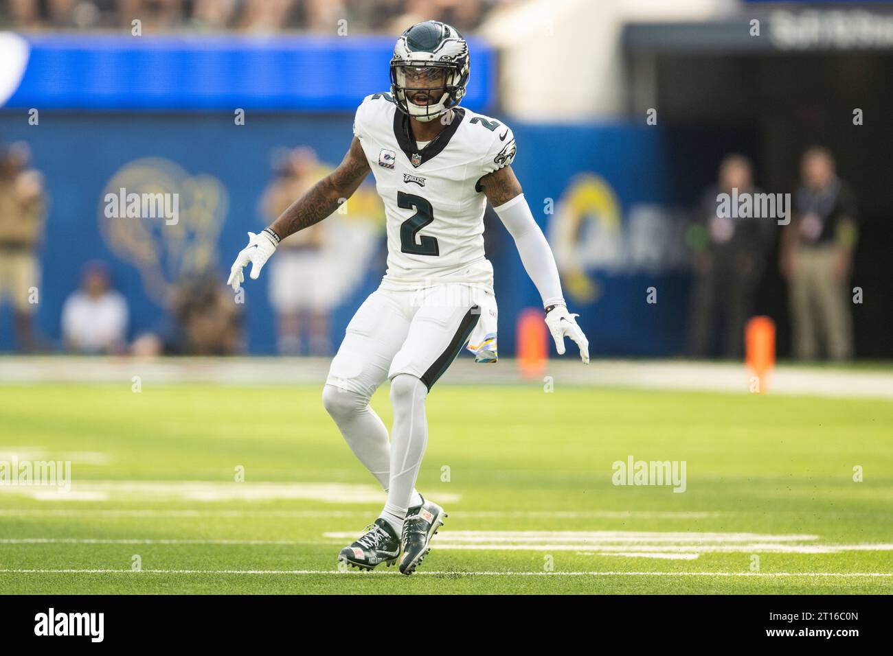 Philadelphia Eagles cornerback Darius Slay (2) takes his stance during ...