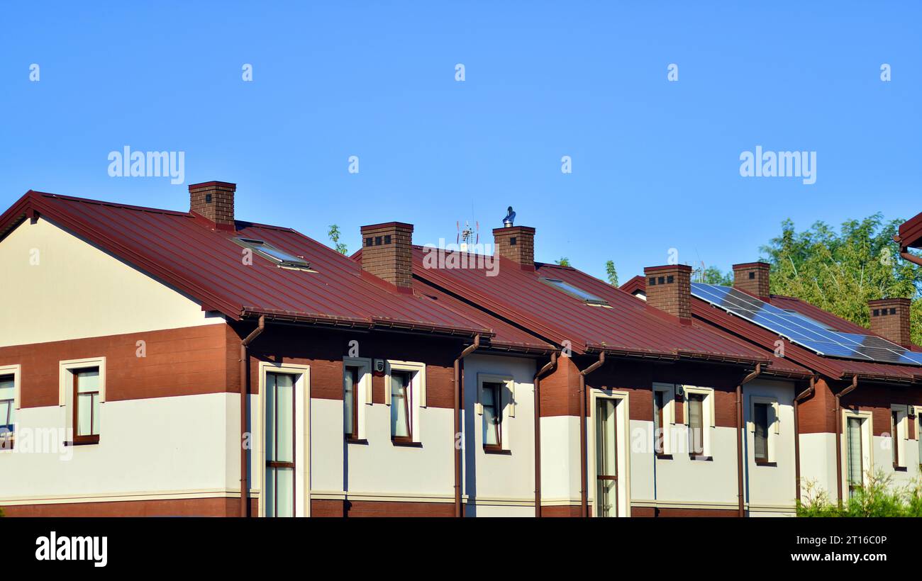Suburban neighborhood with condominium complex. Suburban area with ...