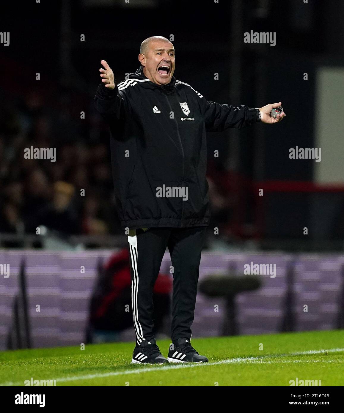 Gibraltar head coach Julio Cesar Ribas during an international friendly ...