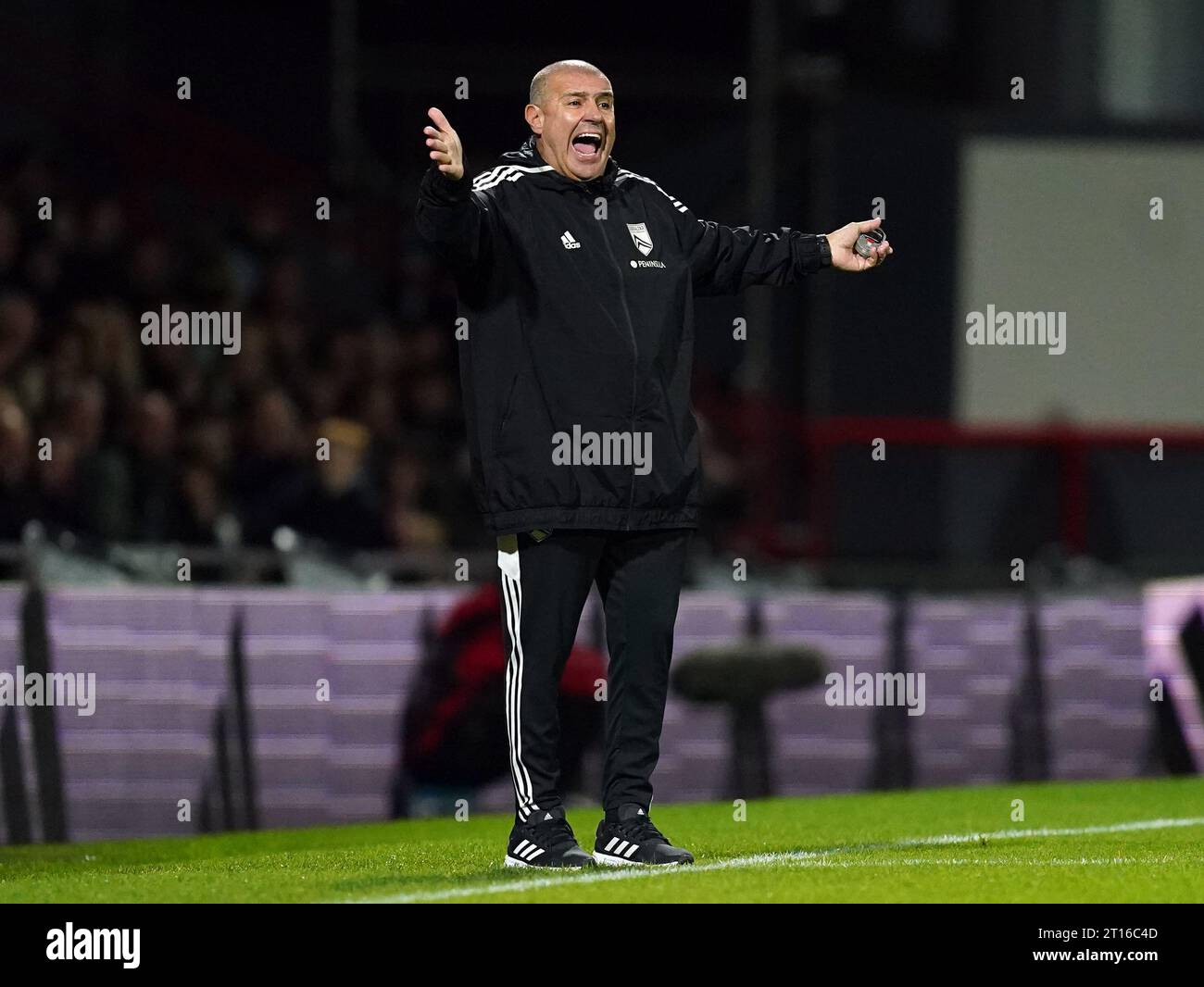 Gibraltar head coach Julio Cesar Ribas during an international friendly ...