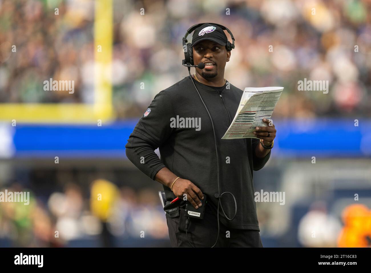 Philadelphia Eagles offensive coordinator Brian Johnson during an NFL ...