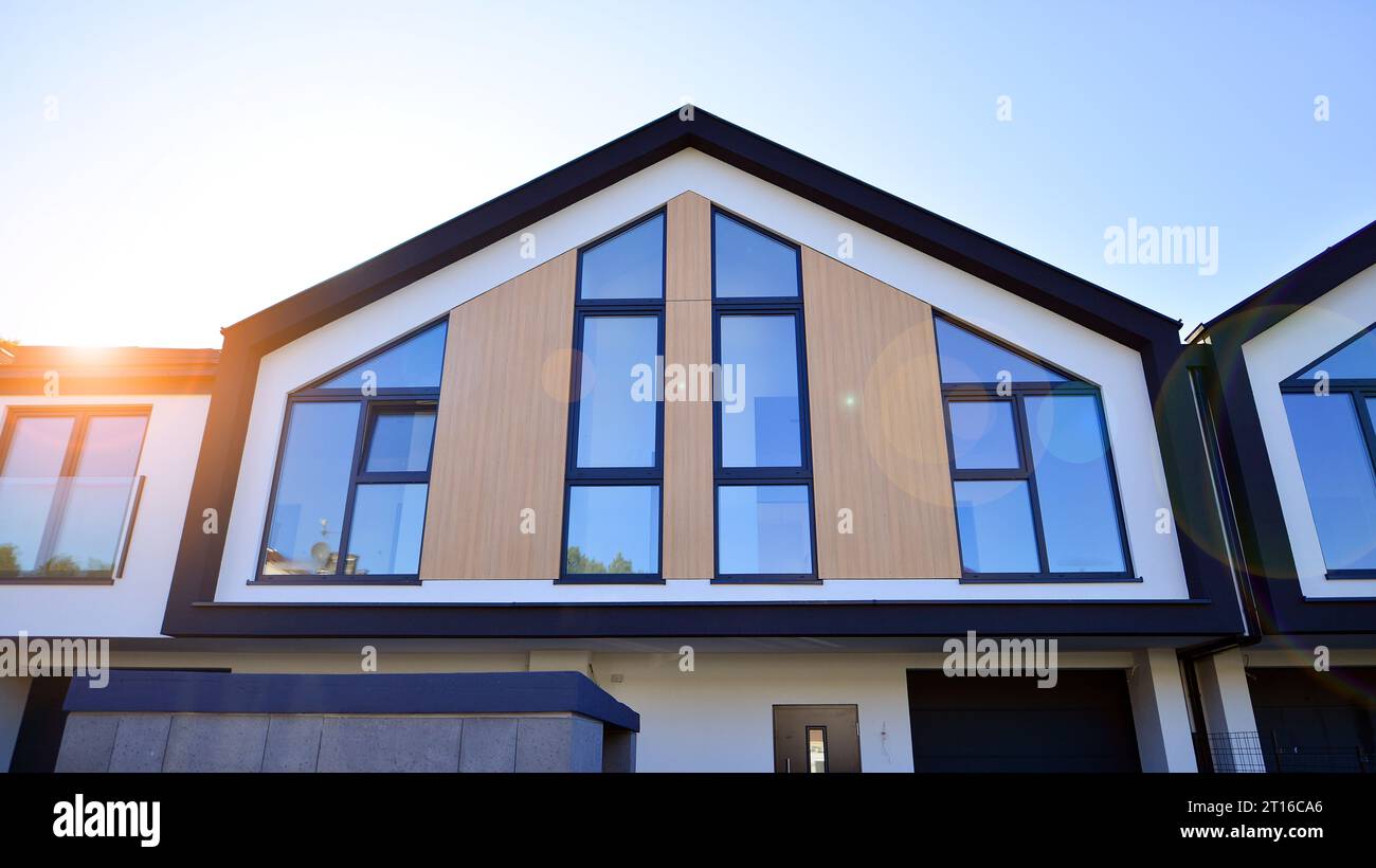 Suburban neighborhood with condominium complex. Suburban area with ...