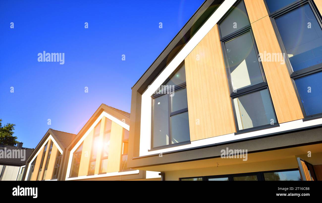 Suburban neighborhood with condominium complex. Suburban area with ...