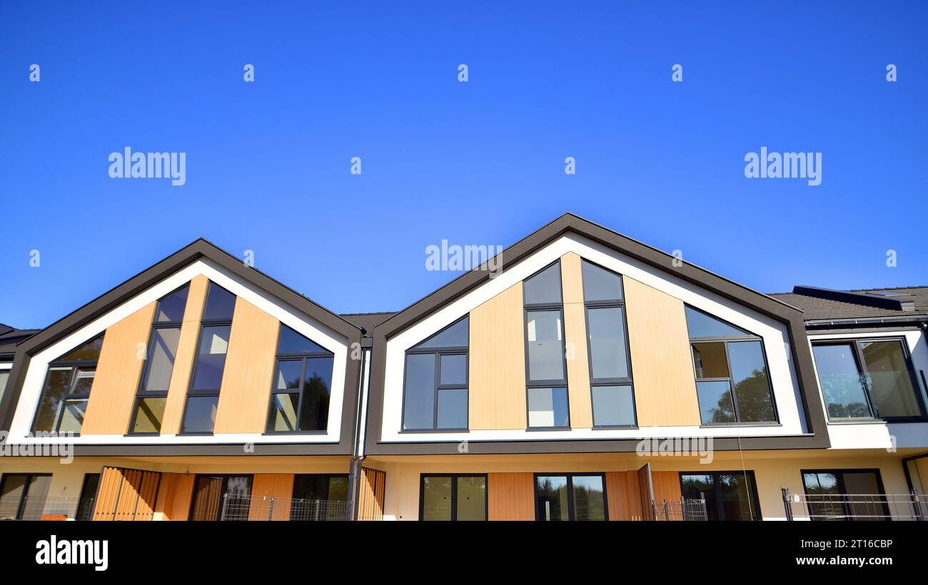 Suburban neighborhood with condominium complex. Suburban area with ...