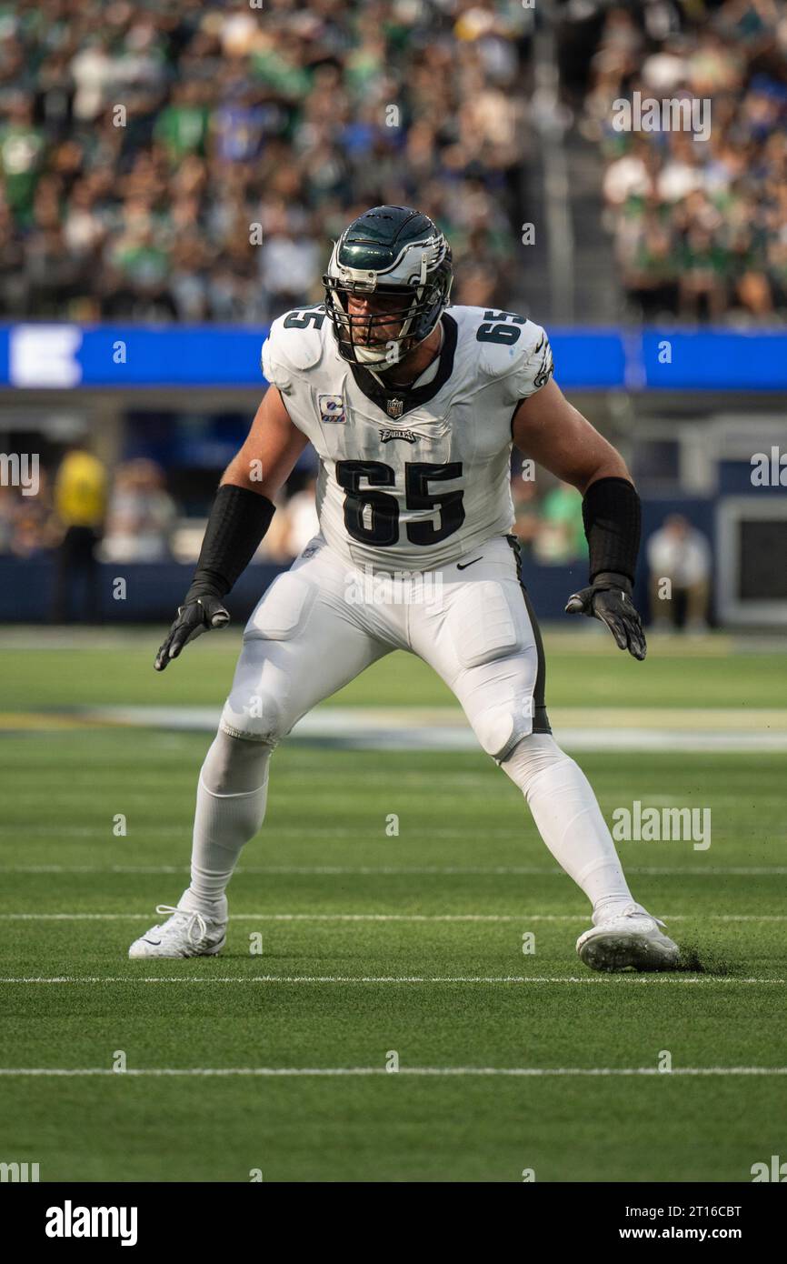 Philadelphia Eagles offensive tackle Lane Johnson (65) takes his stance ...