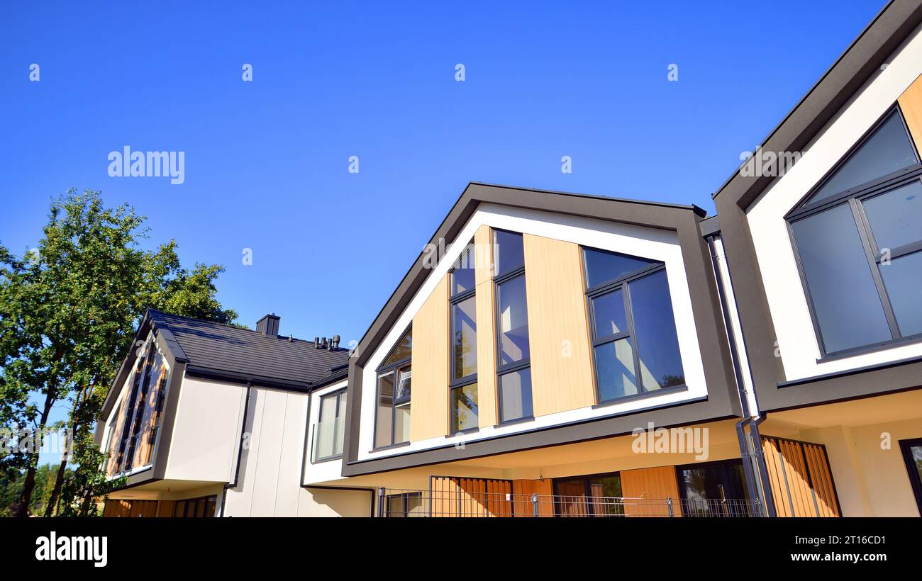 Suburban neighborhood with condominium complex. Suburban area with ...