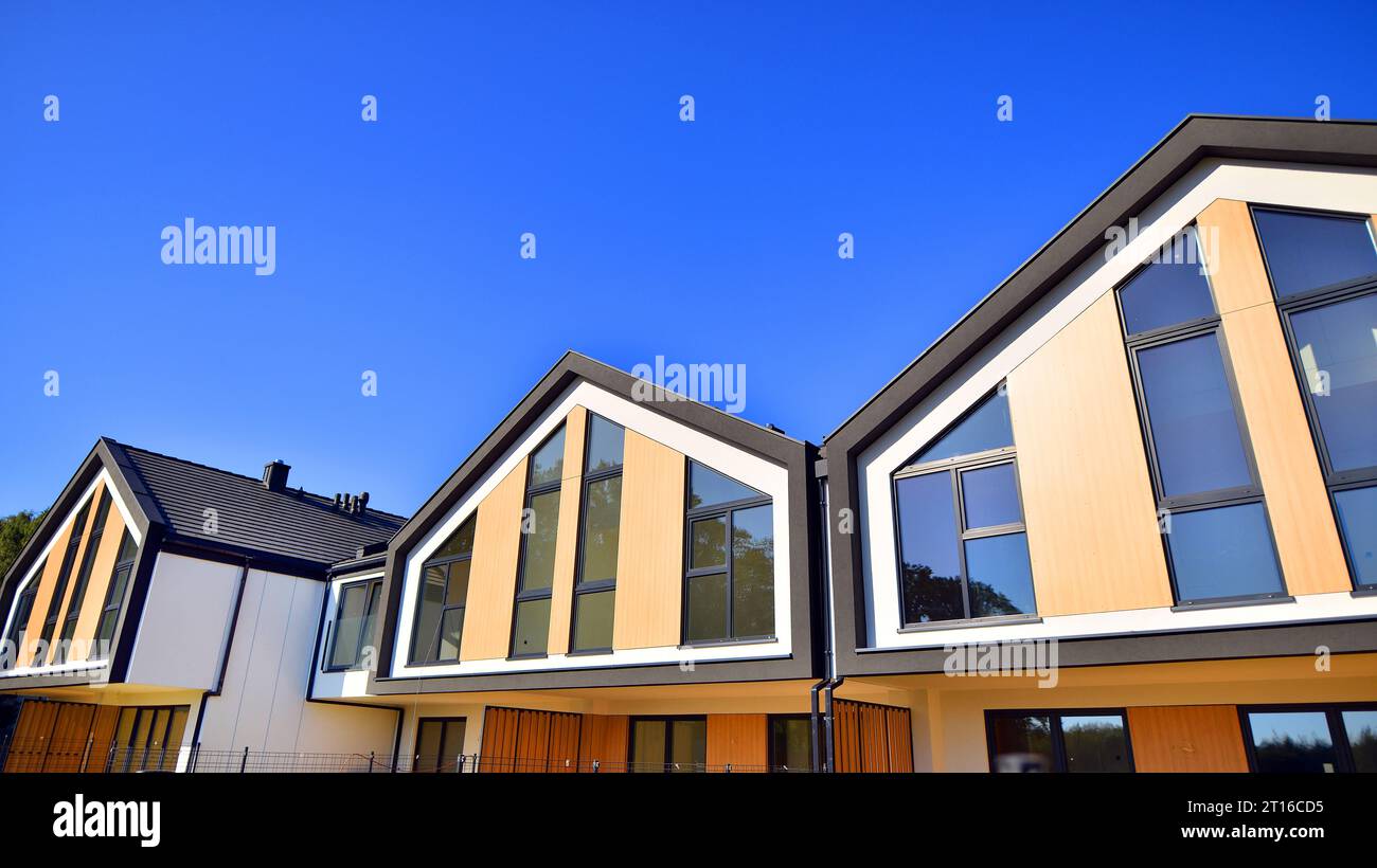 Suburban neighborhood with condominium complex. Suburban area with ...