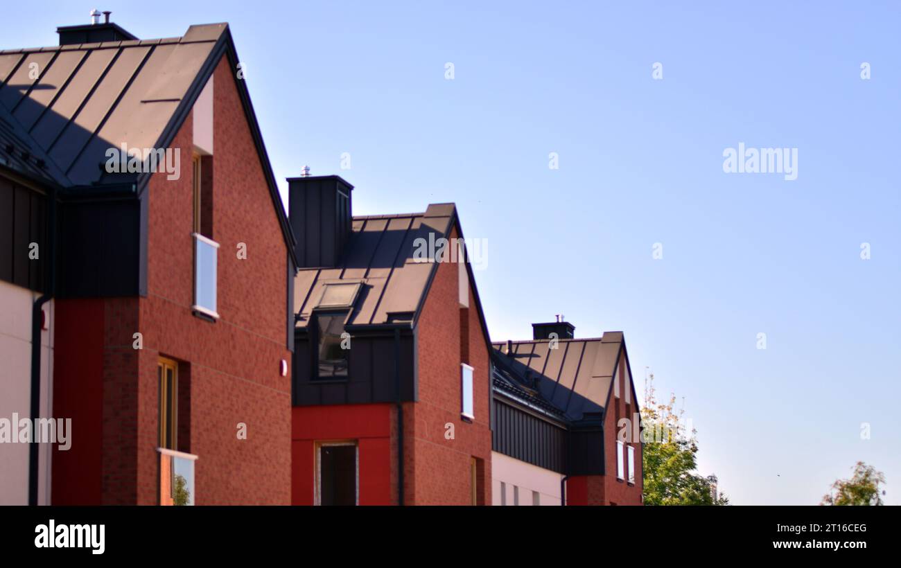 Suburban neighborhood with condominium complex. Suburban area with ...