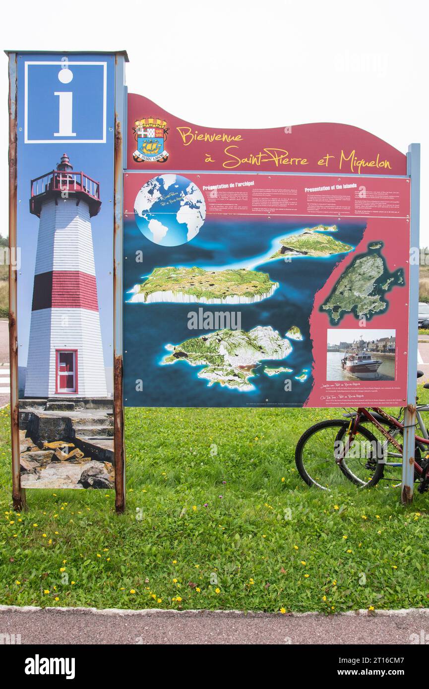 Welcome to St. Pierre information sign at airport in St. Pierre, France ...