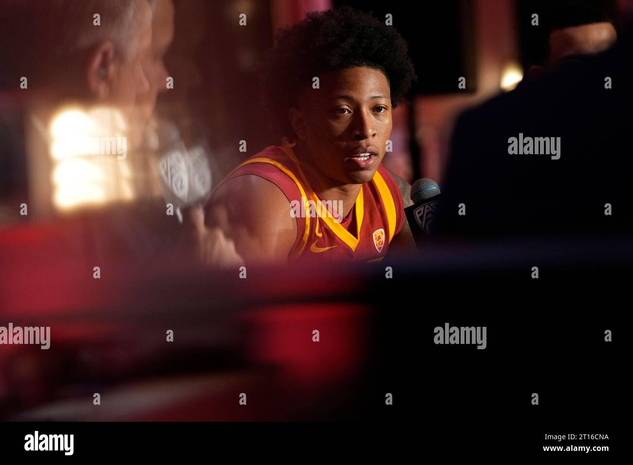Southern California's Boogie Ellis attends a news conference at the Pac ...