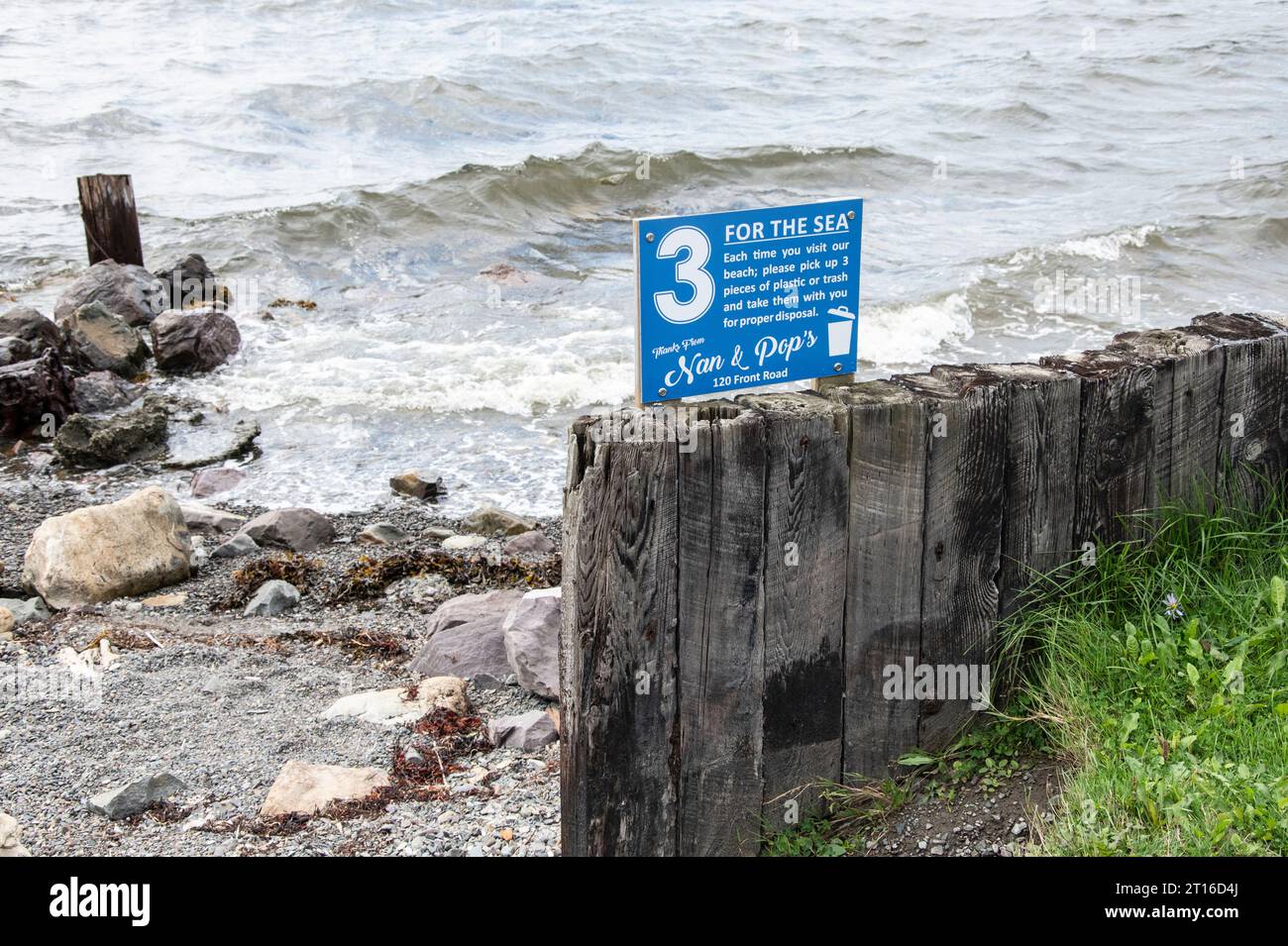 Nan & Pop's Souvenir Shop sign to keep beach clean in Dildo ...
