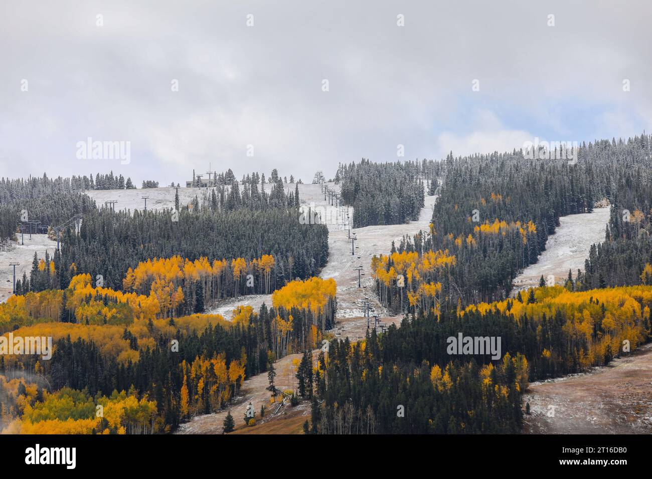 Vail Mountain is shown covered in new snow, Tuesday, Oct. 3, 2023 in ...