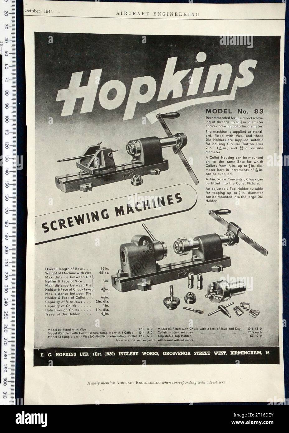 full page adverts in the magazine ' aircraft engineering' during WW2 ...