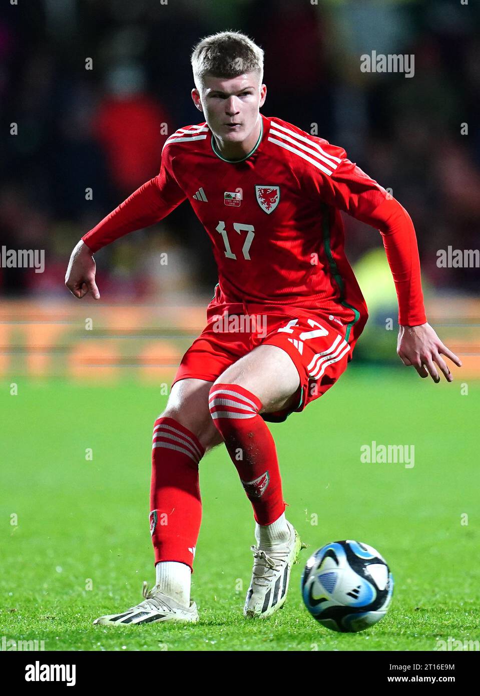 Wales' Jordan James in action during an international friendly match at ...