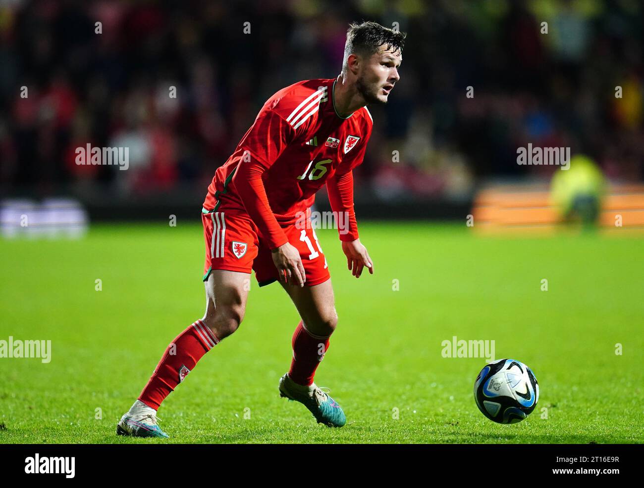 Wales' Liam Cullen in action during an international friendly match at ...