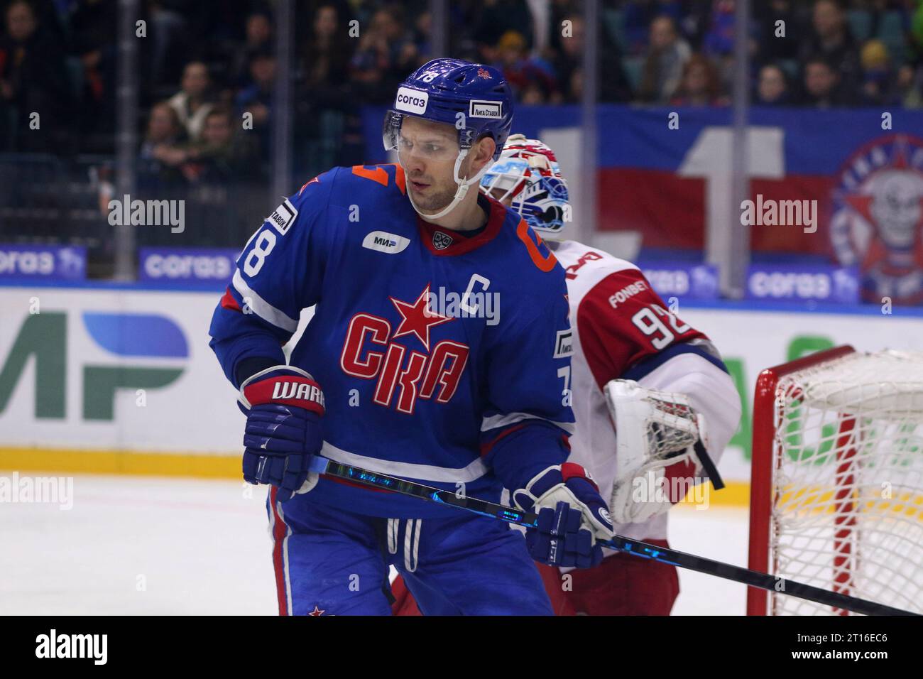 SKA Hockey Club player, Alexander Kadeikin (78) seen in action during ...