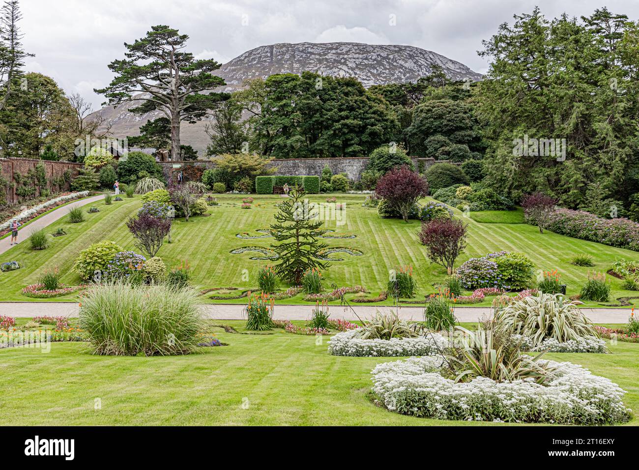 Abbaye de Kylemore dans le Connemara, son jardin victorien. Kylemore ...
