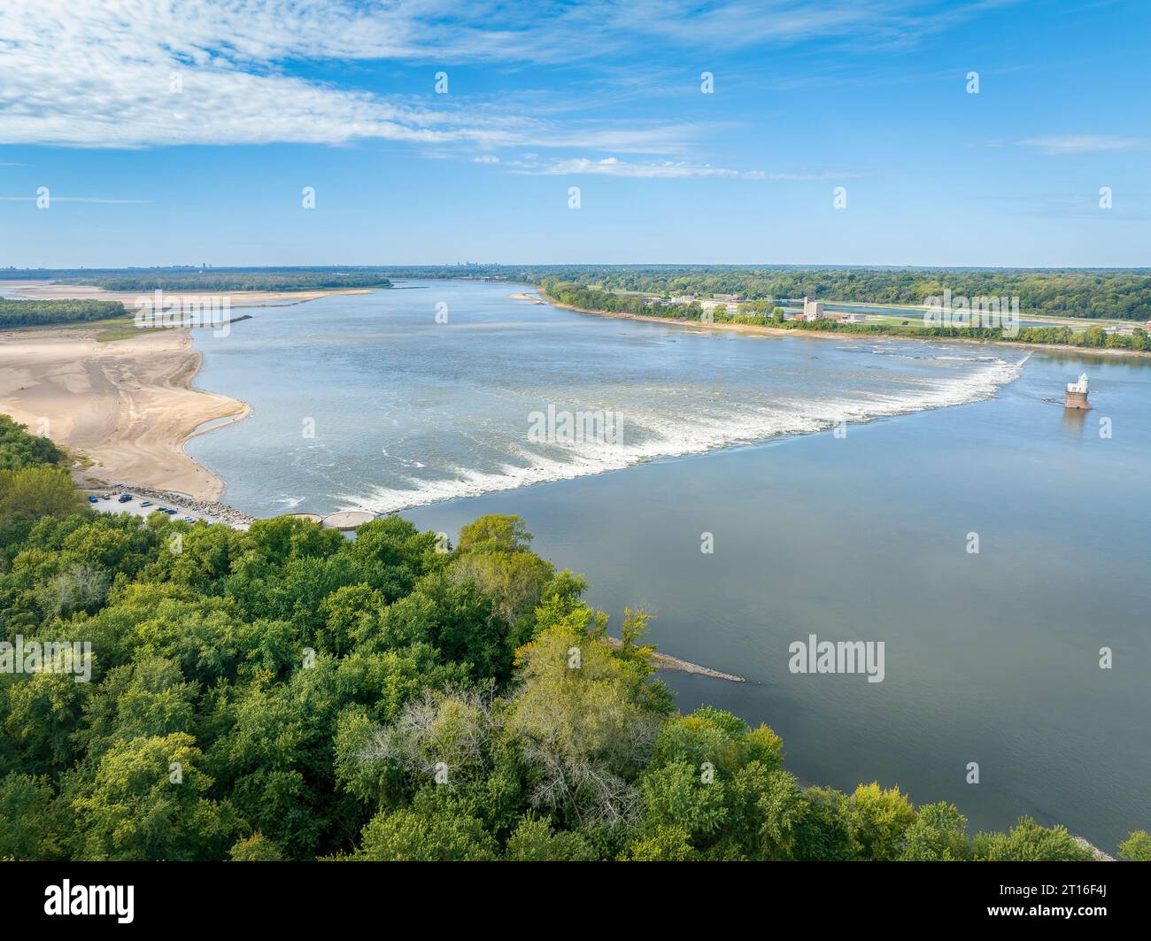 Low Water Dam and a rapid on the Mississippi RIver below Chain of Rocks ...