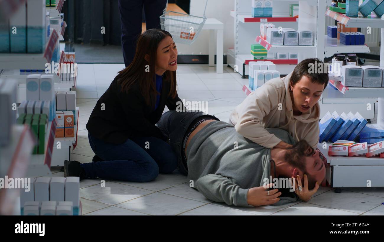 Client strolling through dispensary getting sudden epilepsy attack ...