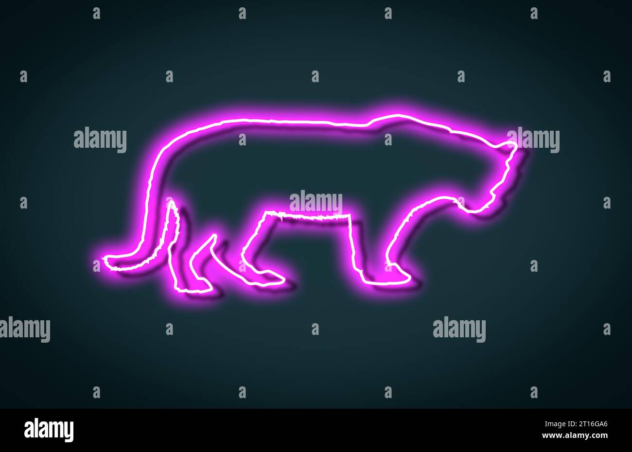 Creative fluorescent color layout made of tiger shape copy space. Flat ...