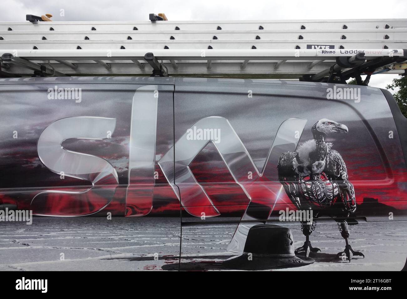 SKY TV Vans decorated with promotional images for some of the programs ...