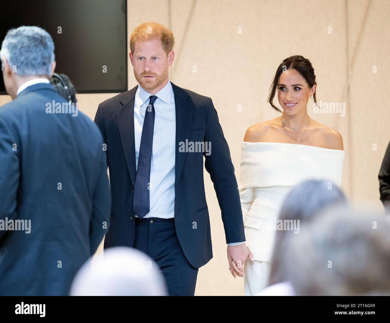 Britain's Prince Harry, The Duke of Sussex, left, and Meghan, Duchess ...