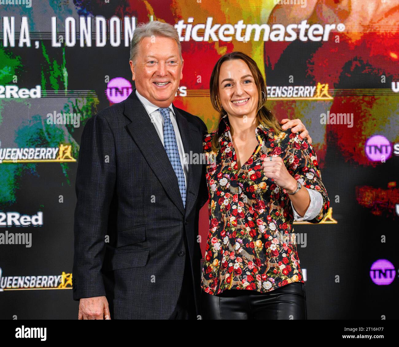 LONDON, UNITED KINGDOM. 11 Oct, 23. Frank Warren (left) and Raven ...