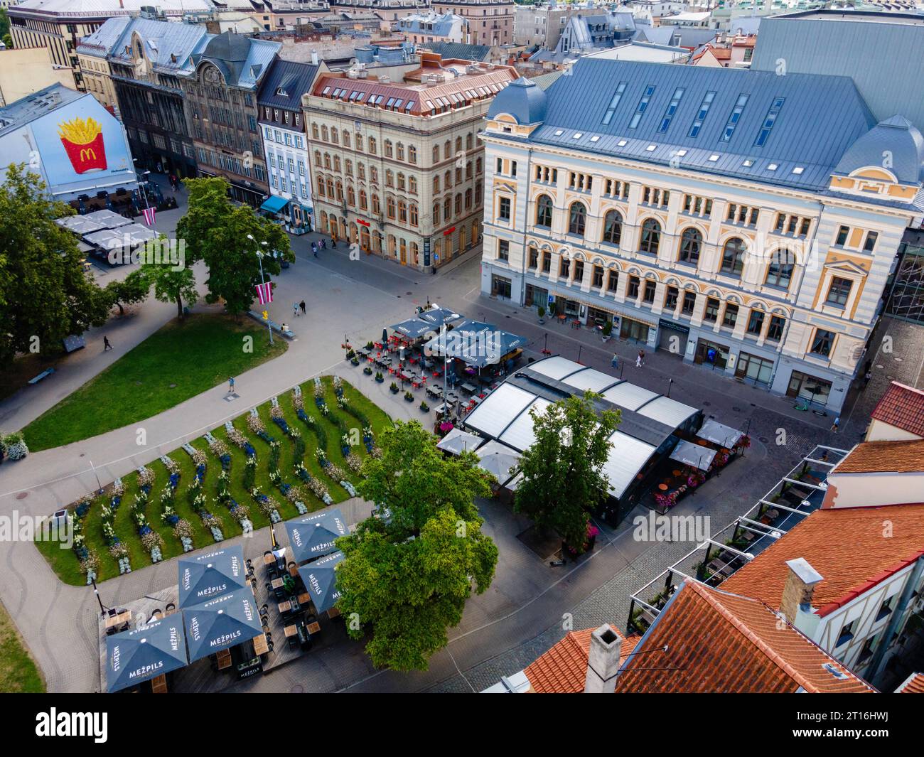 An aerial photograph of L vu Laukums in Vecpils ta (Old Town), Riga ...