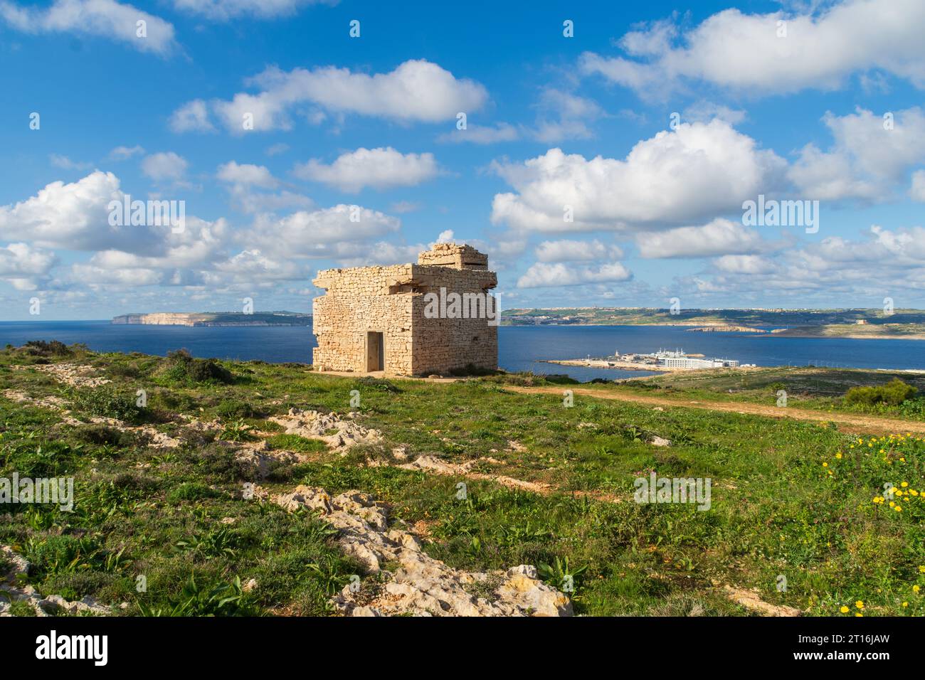 Marfa Ridge, Mellieha, Malta - January 8th 2023: World War 2 British ...