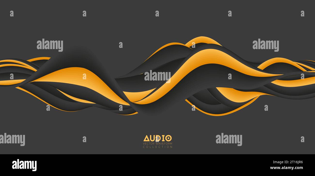 Sound wave visualiztion. 3D solid waveform. Voice sample pattern Stock ...