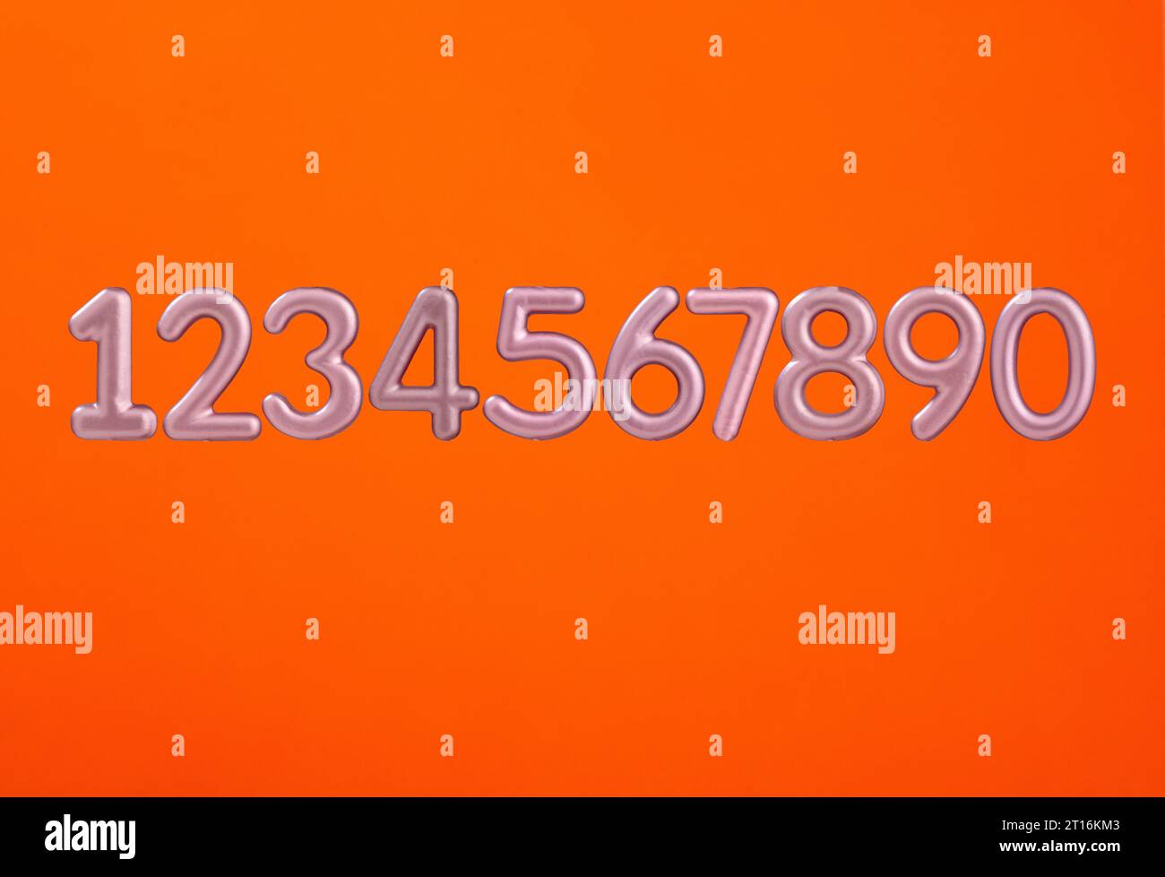 Numbers from 1 to 9 on orange background Stock Photo - Alamy