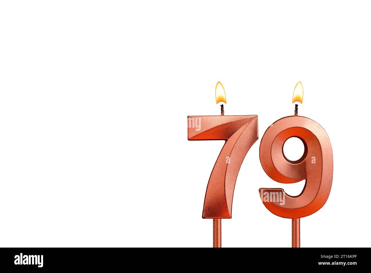 Birthday candle number 79 on white background Stock Photo - Alamy