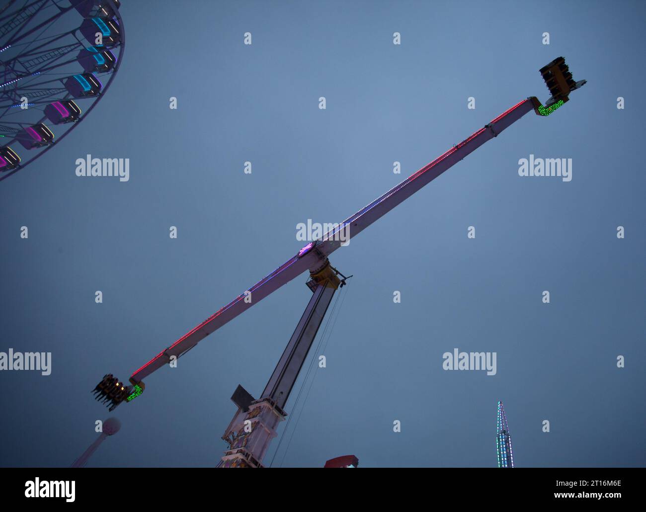 Europe's largest travelling funfair, evening, Walton Street, Hull East ...