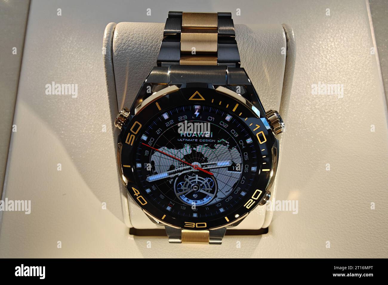 SHANGHAI, CHINA - OCTOBER 11, 2023 - The Huawei ULTIMATE DESIGN gold ...
