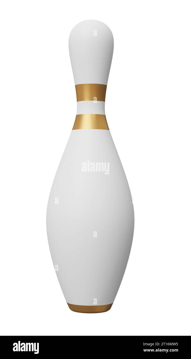 bowling pin sport equipment. 3d render illustration isolated on white ...