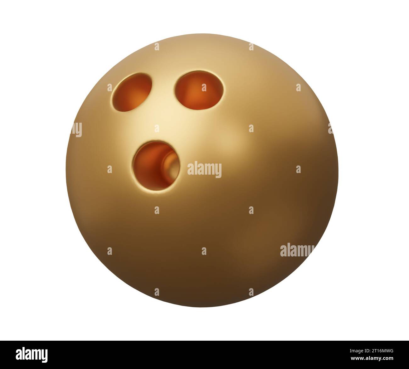gold bowling ball sport equipment. 3d render illustration isolated on ...