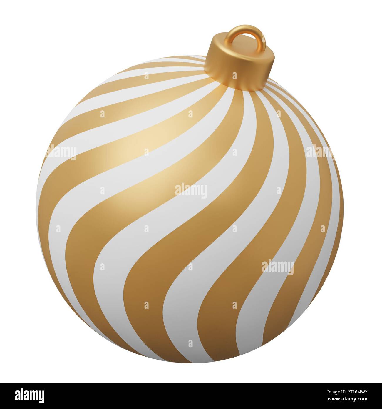 christmas gold ball. 3d render illustration isolated on white ...