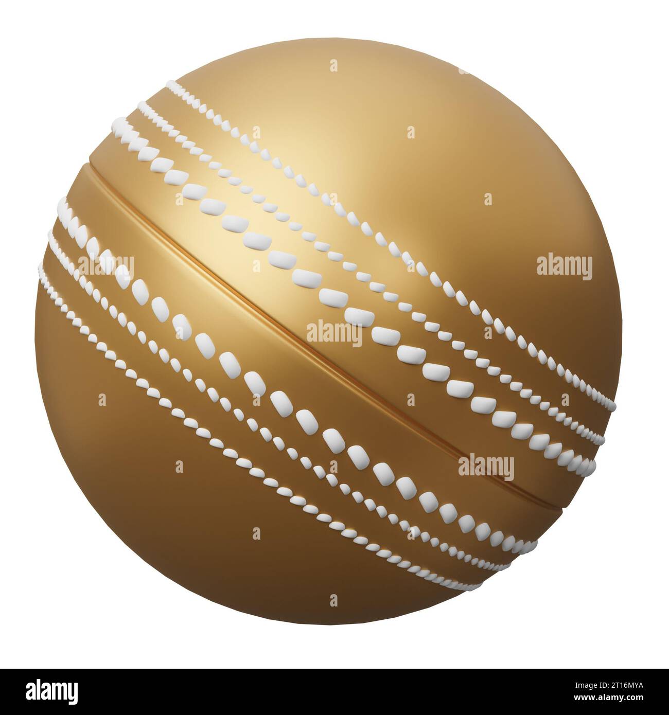 gold cricket ball sport equipment. 3d render illustration isolated on ...