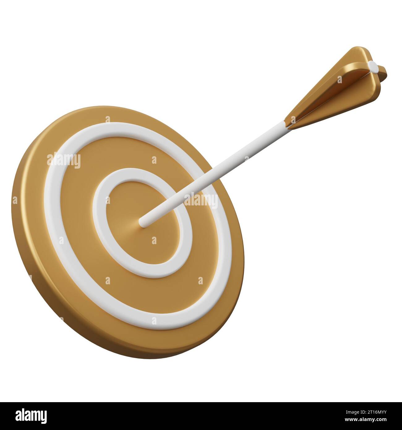 gold target arrow sport equipment. 3d render illustration isolated on ...