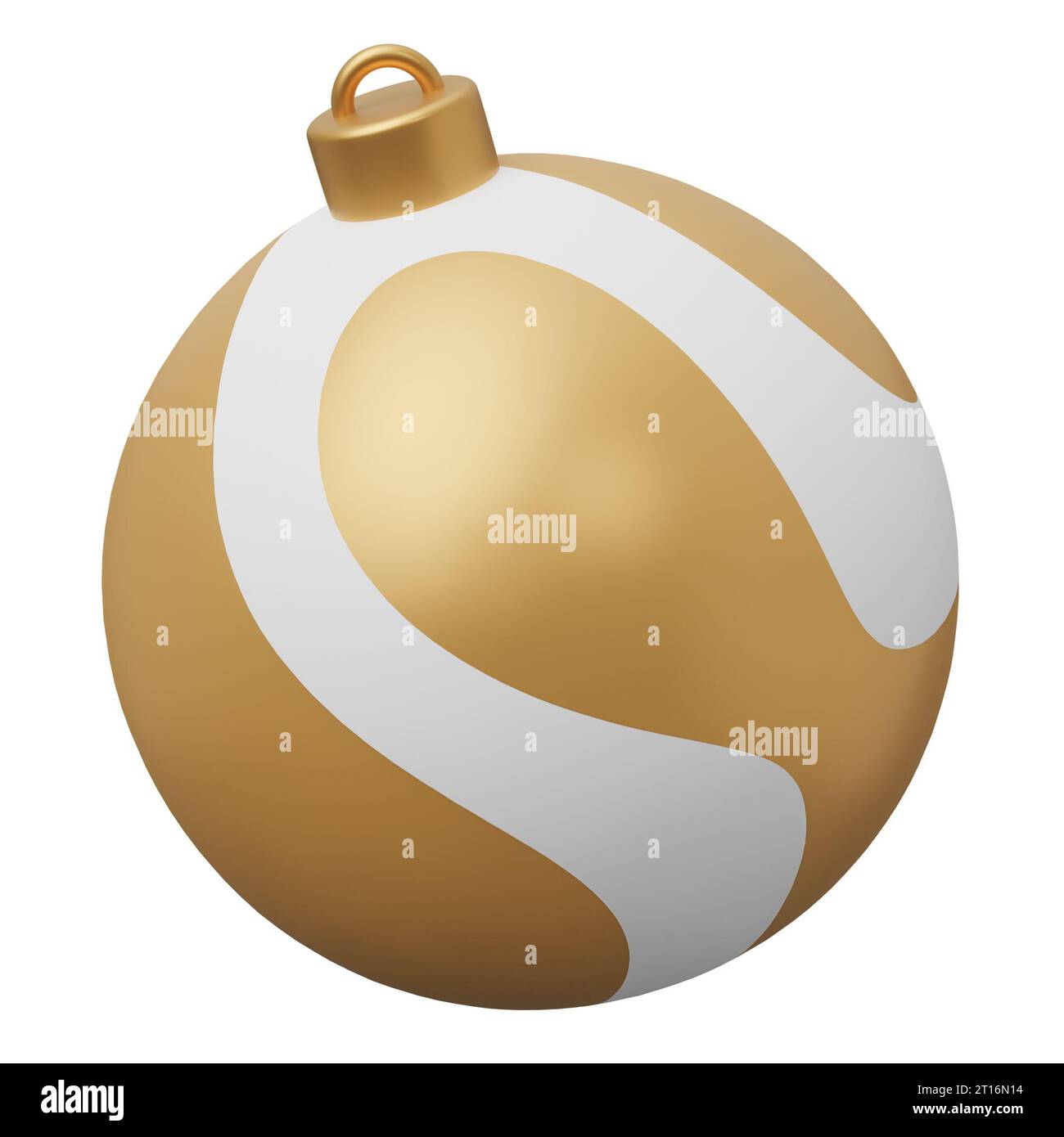 christmas gold ball. 3d render illustration isolated on white ...