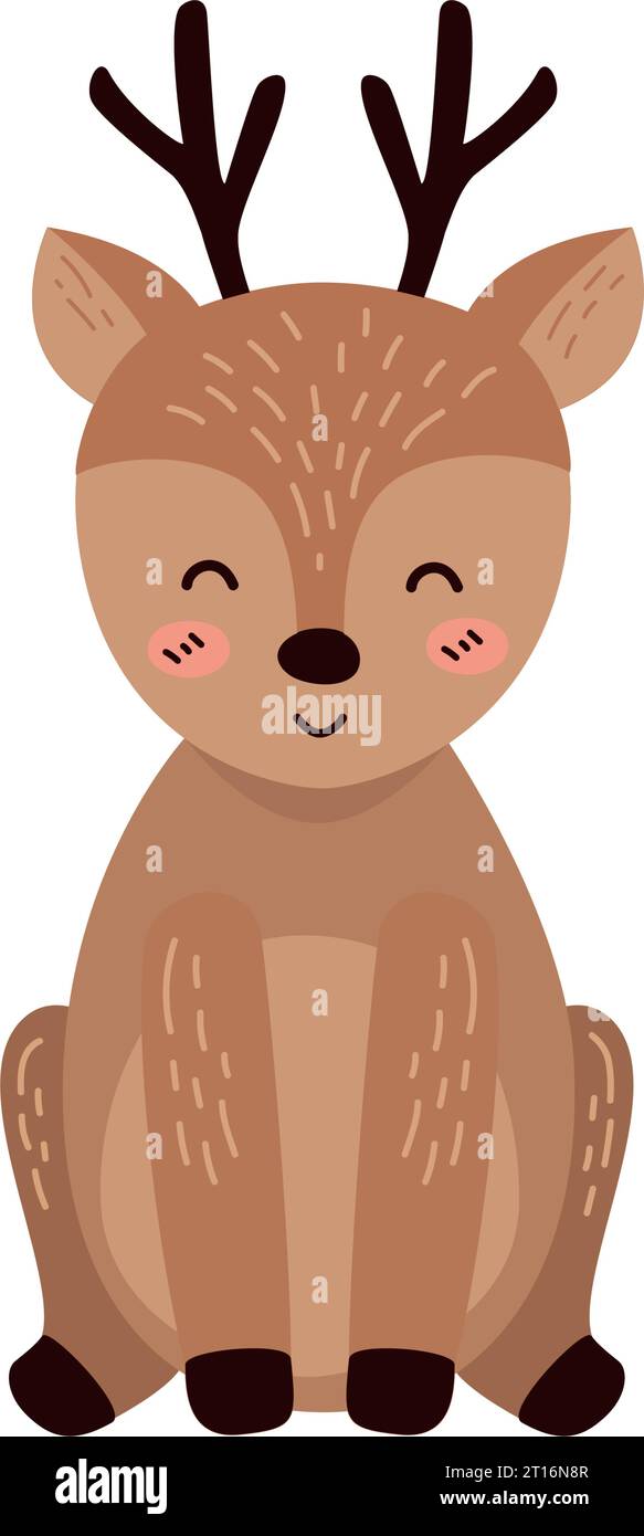 cute deer illustration vector isolated Stock Vector Image & Art - Alamy