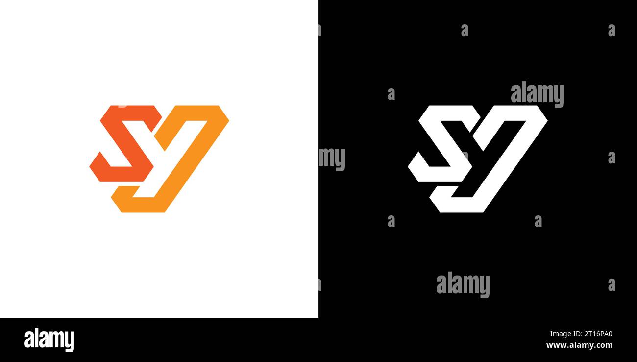 SY Logo, SY Monogram, Initial SY Logo, Letter SY negative space logo ...