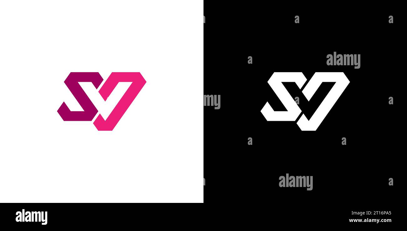 SV Logo, SV Monogram, Initial SV Logo, Letter SV negative space logo ...