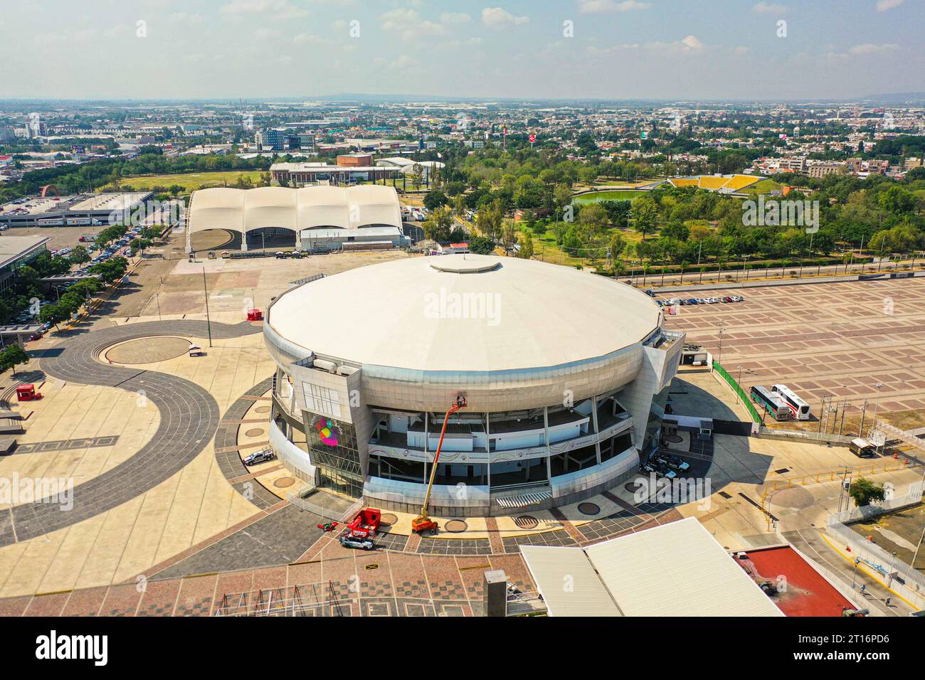 Palenque of the León State Fair, spherical metal architecture, general ...
