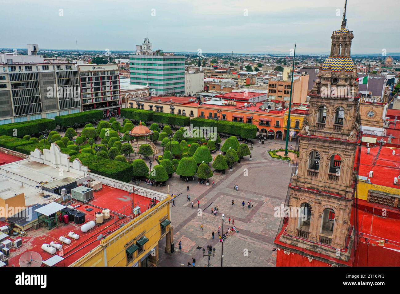Parroquia del Sagrario, Kiosk and trees in the main garden in the ...
