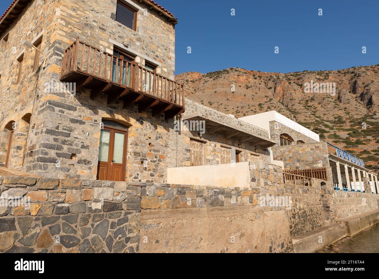 Exterior of building in small Crete village. Plaka, Crete, Greece Stock ...