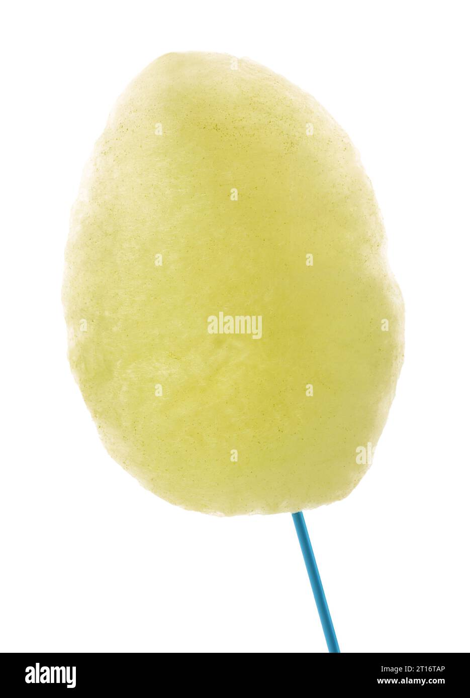 One sweet yellow cotton candy isolated on white Stock Photo - Alamy