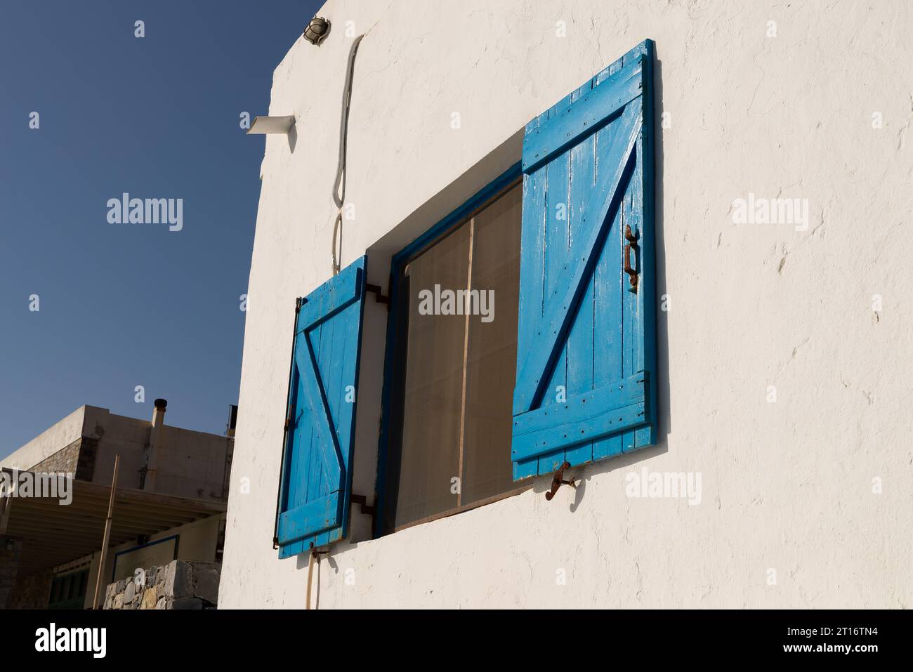 Exterior of building in small Crete village. Plaka, Crete, Greece Stock ...