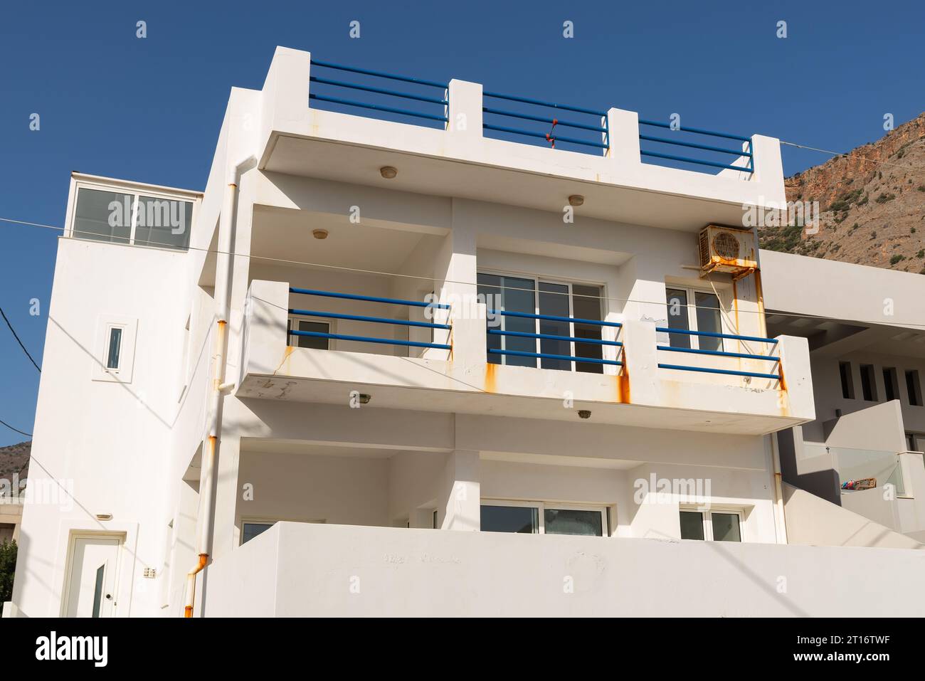 Exterior of building in small Crete village. Plaka, Crete, Greece Stock ...