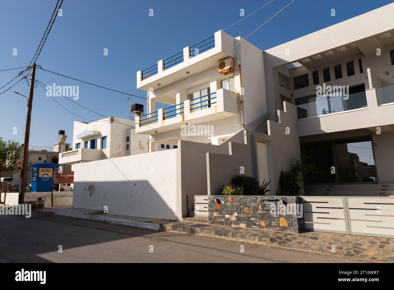 Plaka, Crete - Greece - September 23rd, 2023: Exterior of building in ...